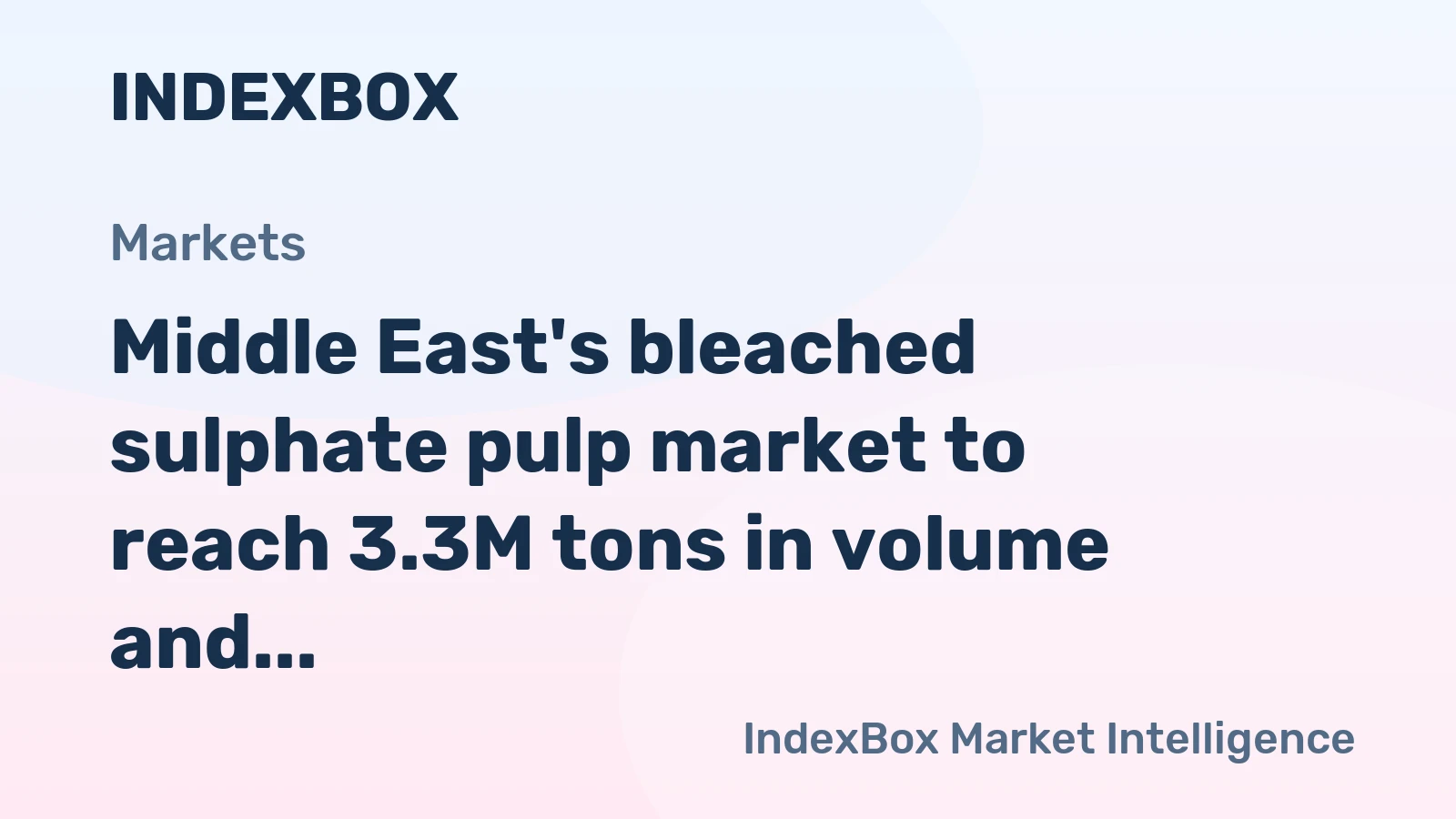 Middle East's bleached sulphate pulp market to reach 3.3M tons in volume and $2.4B in value by 2035, continuing its upward trend.