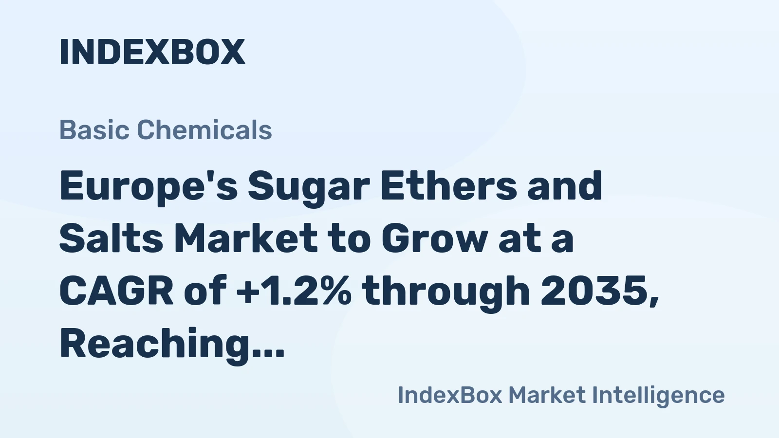 Europe's Sugar Ethers and Salts Market to Grow at a CAGR of +1.2% through 2035, Reaching $1.5B in Value