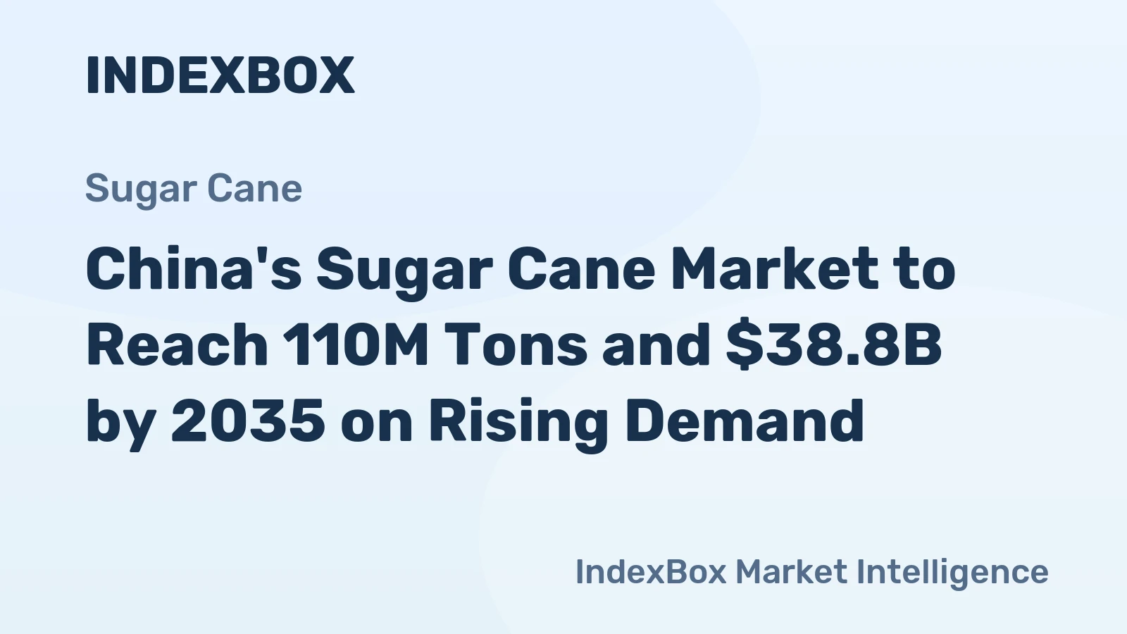 China's Sugar Cane Market to Reach 110M Tons and $38.8B by 2035 on Rising Demand