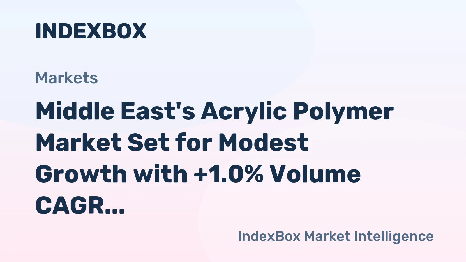 Middle East's Acrylic Polymer Market Set for Modest Growth with +1.0% Volume CAGR Through 2035