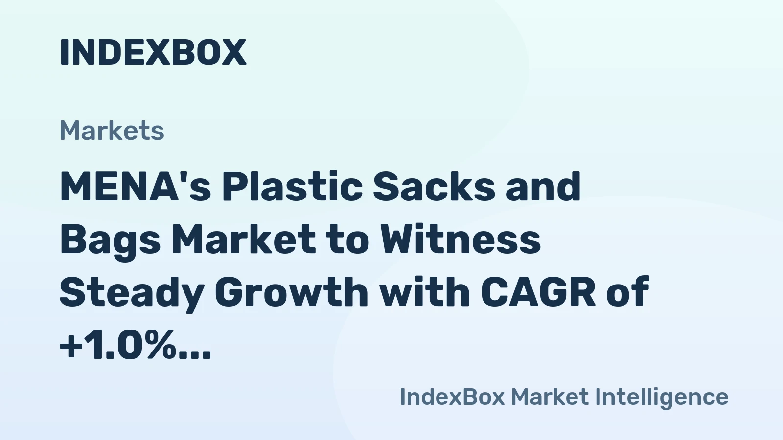 MENA's Plastic Sacks and Bags Market to Witness Steady Growth with CAGR of +1.0% from 2024 to 2035