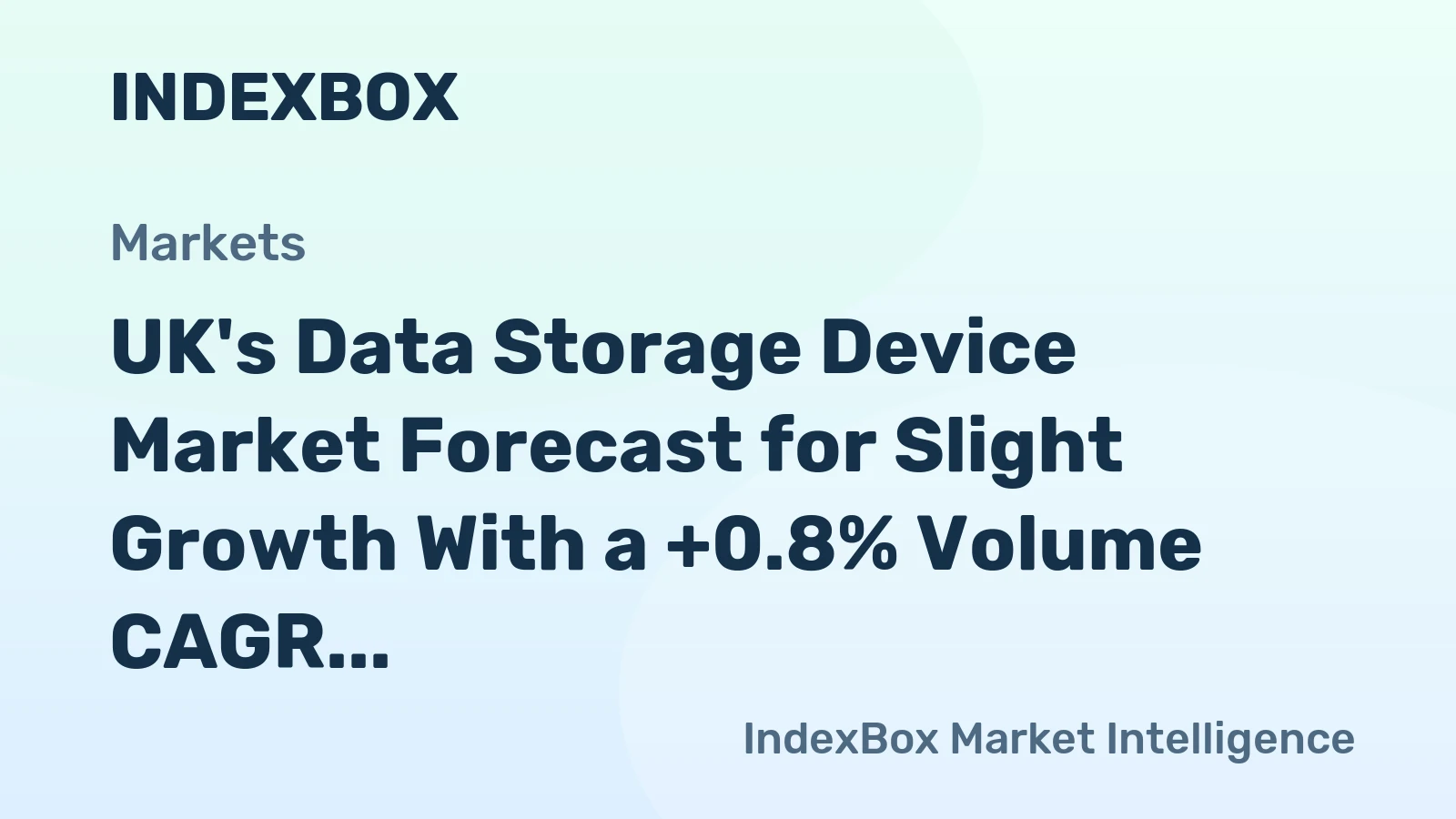UK's Data Storage Device Market Forecast for Slight Growth With a +0.8% Volume CAGR