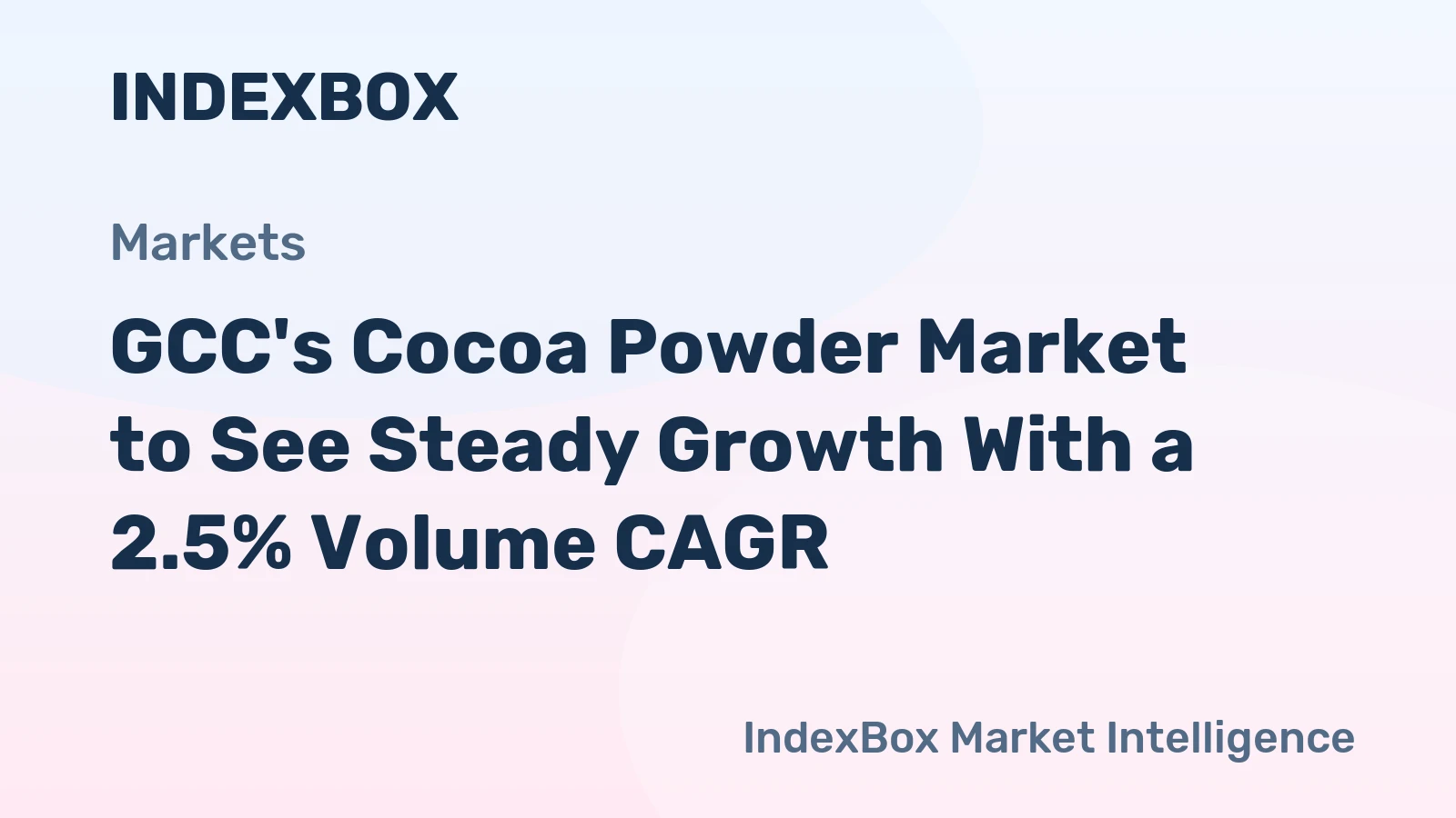 GCC's Cocoa Powder Market to See Steady Growth With a 2.5% Volume CAGR