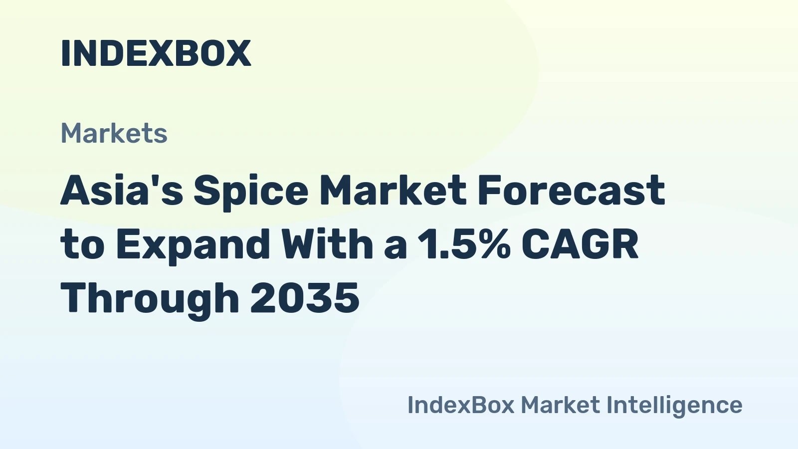 Asia's Spice Market Forecast to Expand With a 1.5% CAGR Through 2035