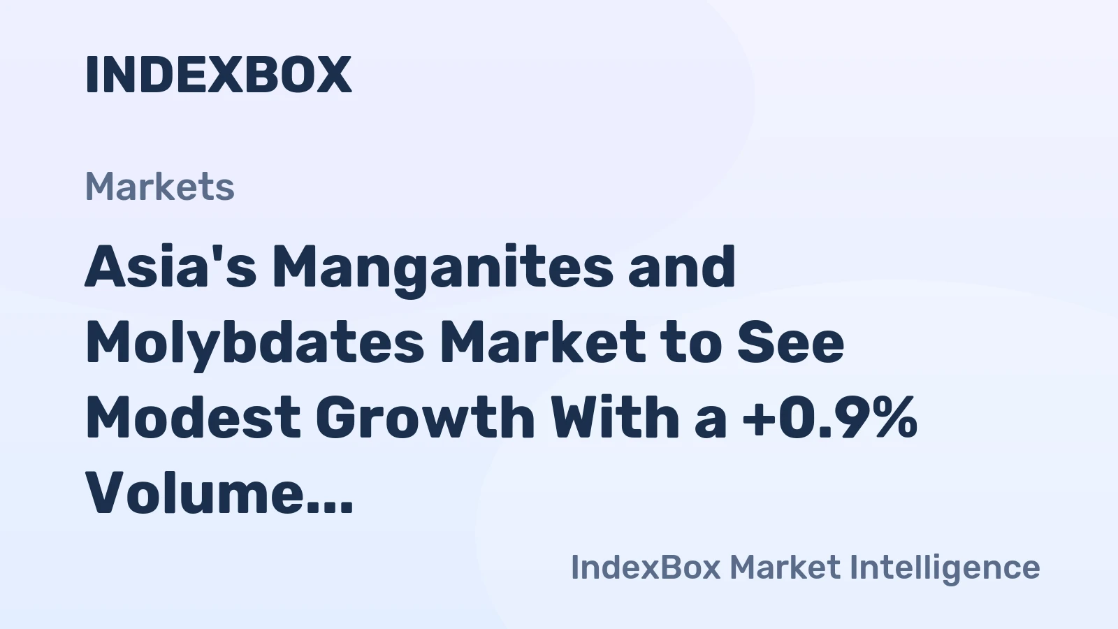 Asia's Manganites and Molybdates Market to See Modest Growth With a +0.9% Volume CAGR Through 2035