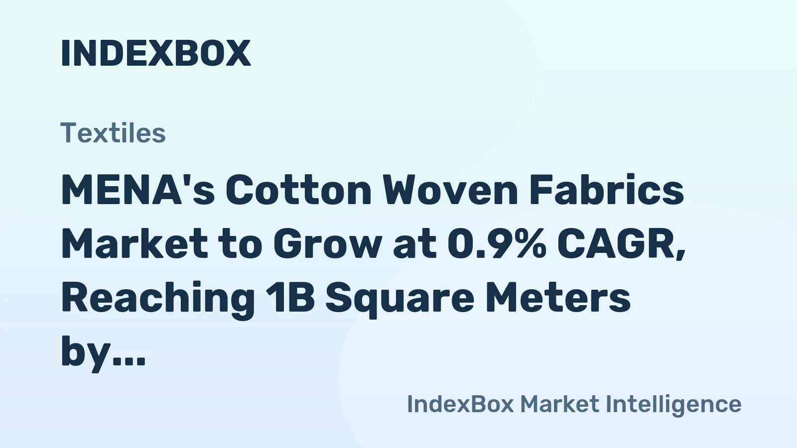 MENA's Cotton Woven Fabrics Market to Grow at 0.9% CAGR, Reaching 1B Square Meters by 2035