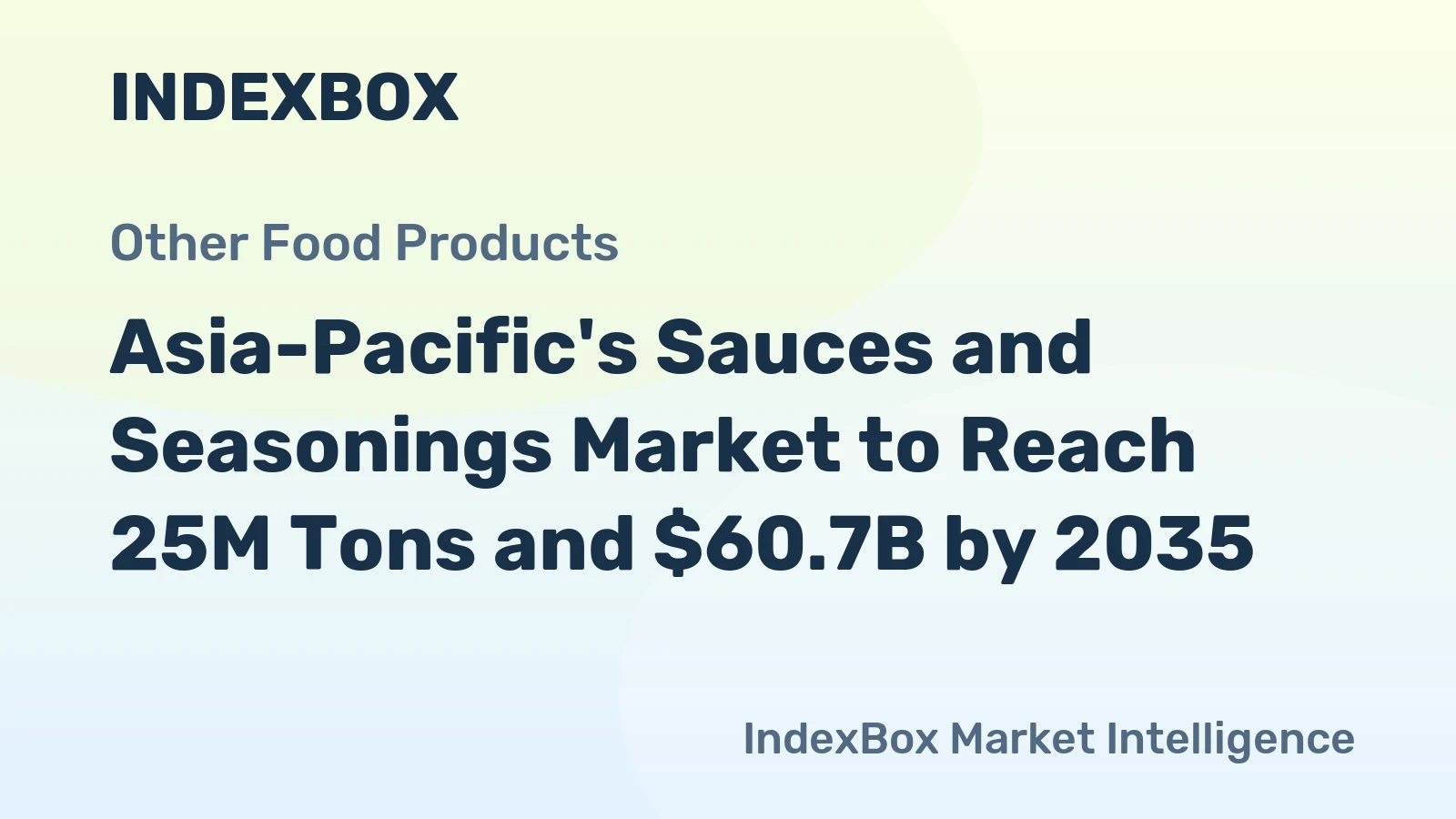 Asia-Pacific's Sauces and Seasonings Market to Reach 25M Tons and $60.7B by 2035