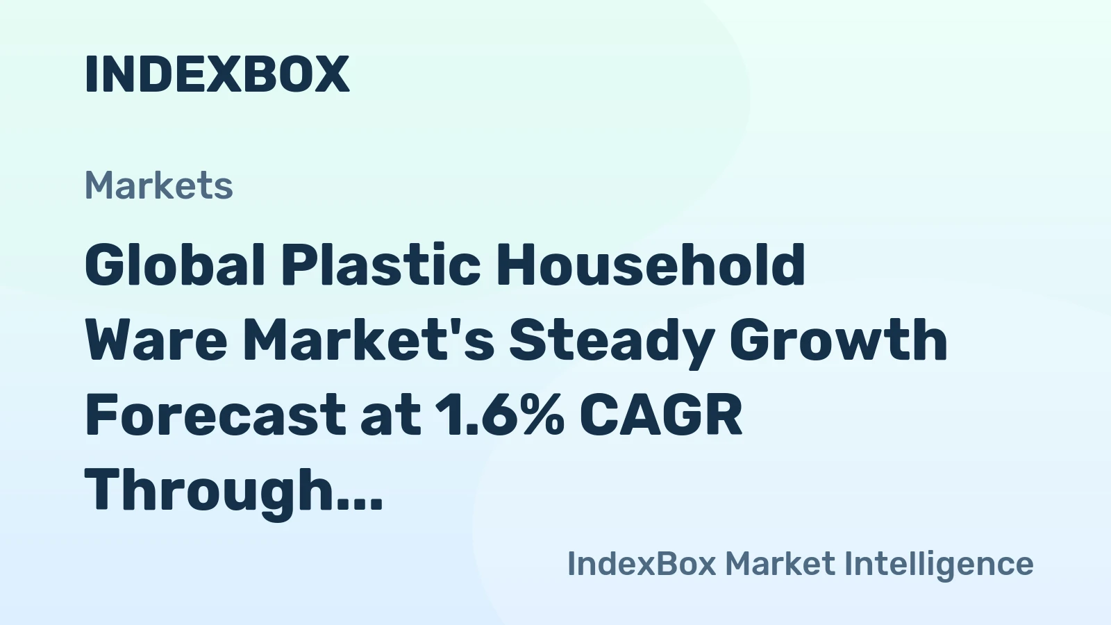 Global Plastic Household Ware Market's Steady Growth Forecast at 1.6% CAGR Through 2035
