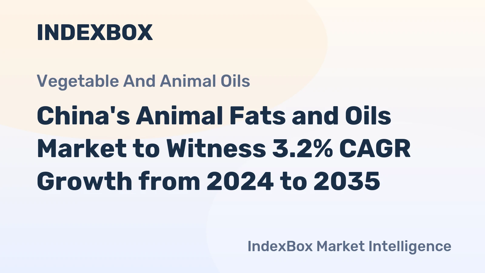 China's Animal Fats and Oils Market to Witness 3.2% CAGR Growth from 2024 to 2035