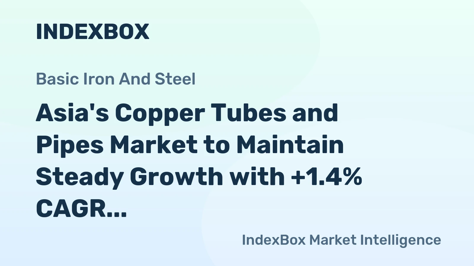 Asia's Copper Tubes and Pipes Market to Maintain Steady Growth with +1.4% CAGR through 2035