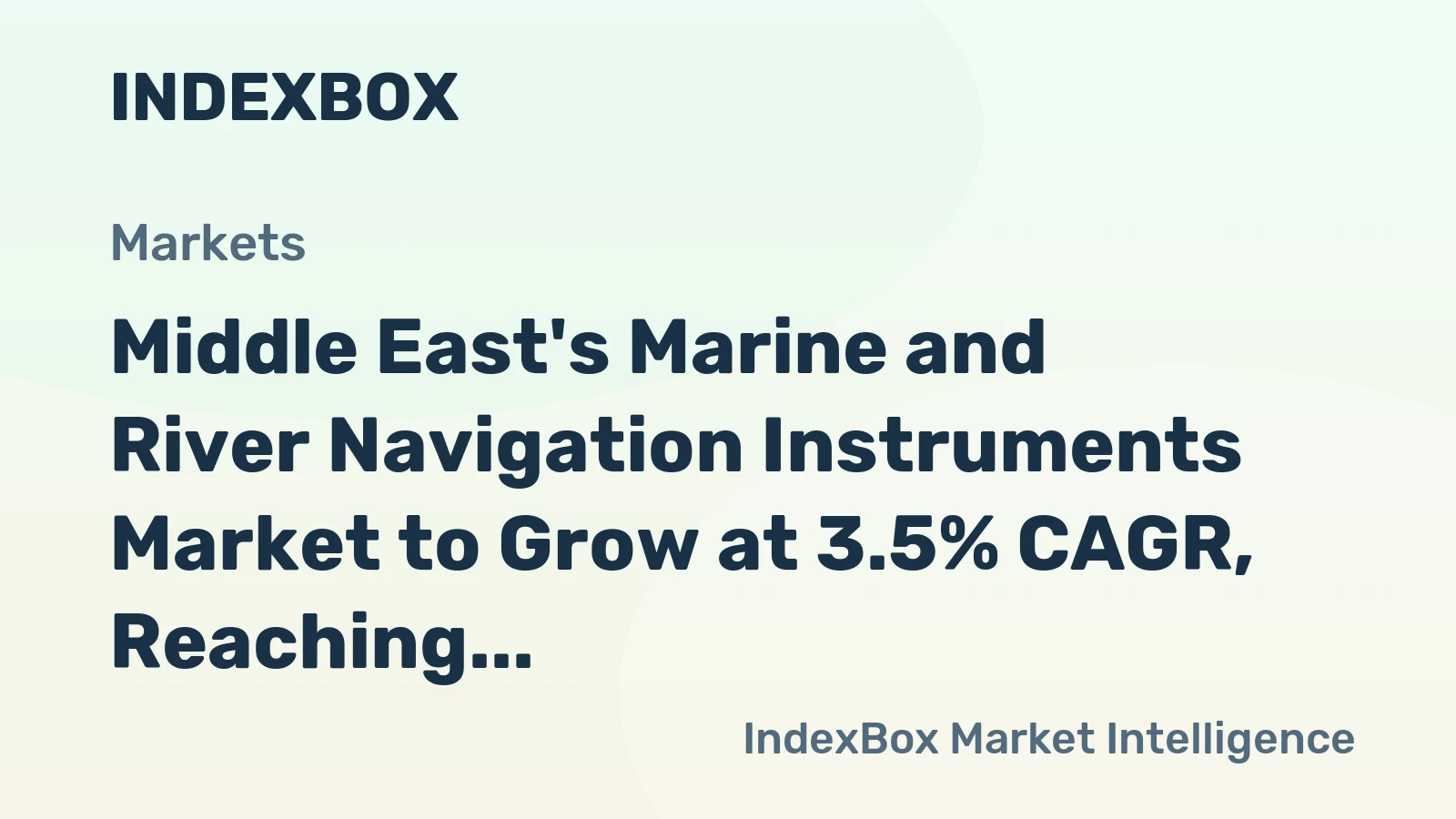 Middle East's Marine and River Navigation Instruments Market to Grow at 3.5% CAGR, Reaching $871M by 2035
