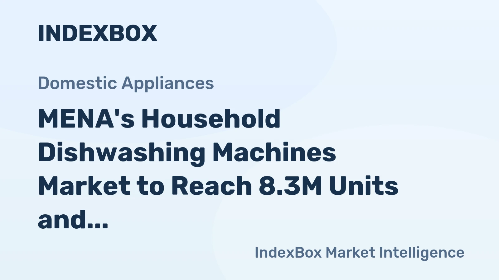 MENA's Household Dishwashing Machines Market to Reach 8.3M Units and $6.8B by 2035