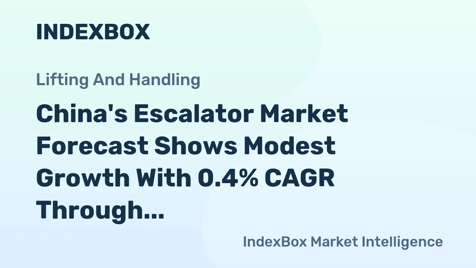 China's Escalator Market Forecast Shows Modest Growth With 0.4% CAGR Through 2035