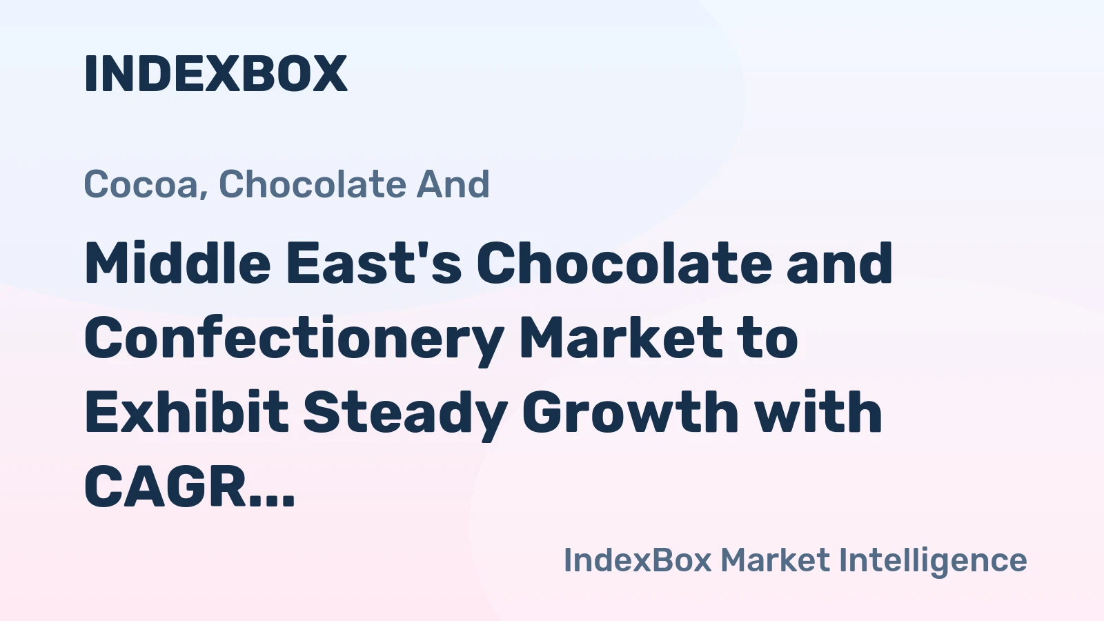 Middle East's Chocolate and Confectionery Market to Exhibit Steady Growth with CAGR of +1.6% from 2024 to 2035