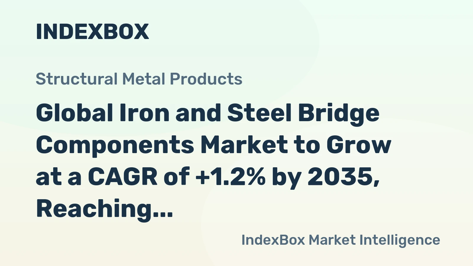 Global Iron and Steel Bridge Components Market to Grow at a CAGR of +1.2% by 2035, Reaching $57B in Value