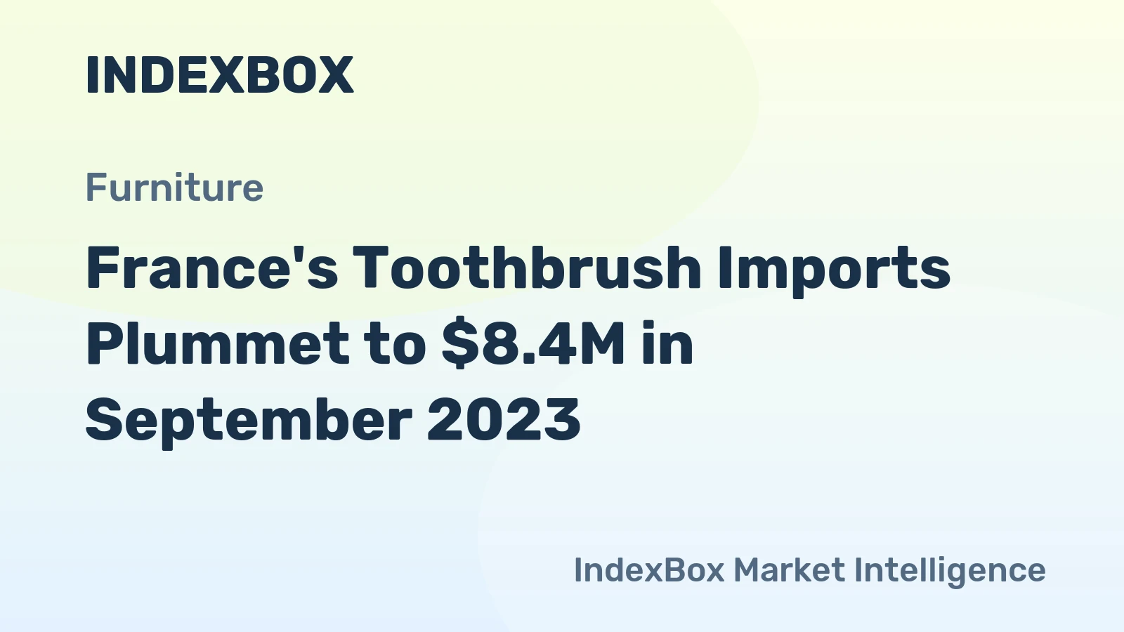 France's Toothbrush Imports Plummet to $8.4M in September 2023