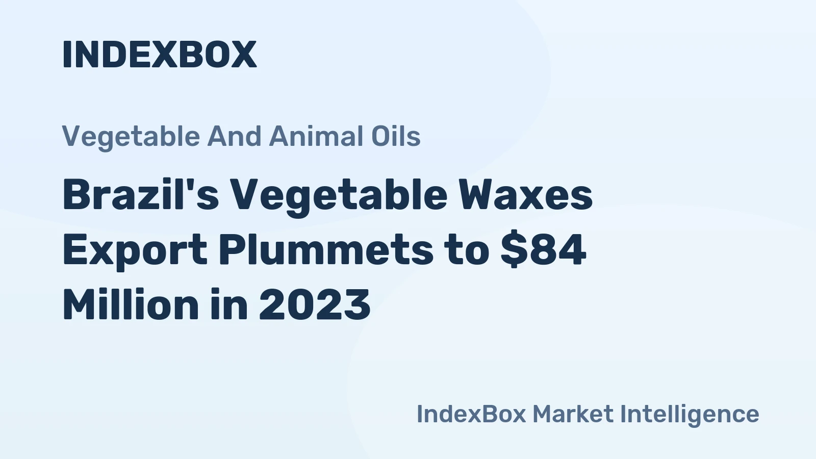 Brazil's Vegetable Waxes Export Plummets to $84 Million in 2023