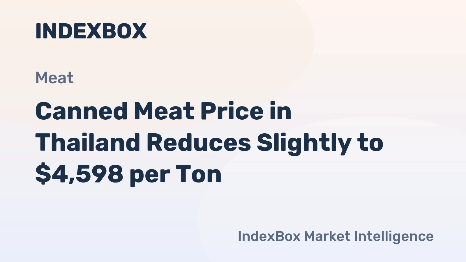 Canned Meat Price in Thailand Reduces Slightly to $4,598 per Ton