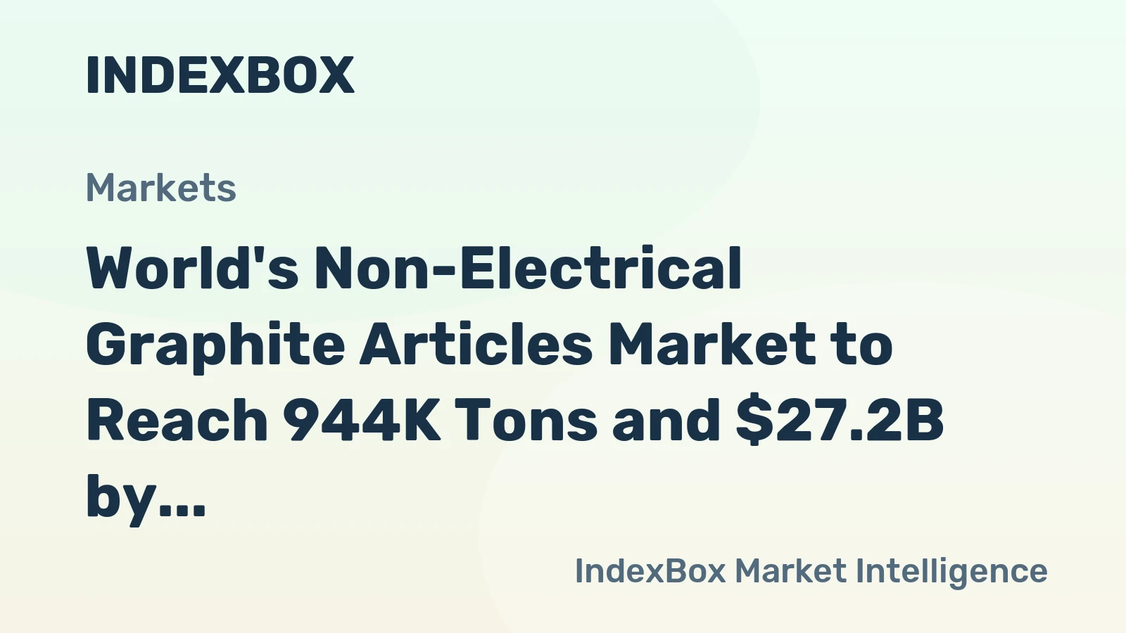 World's Non-Electrical Graphite Articles Market to Reach 944K Tons and $27.2B by 2035