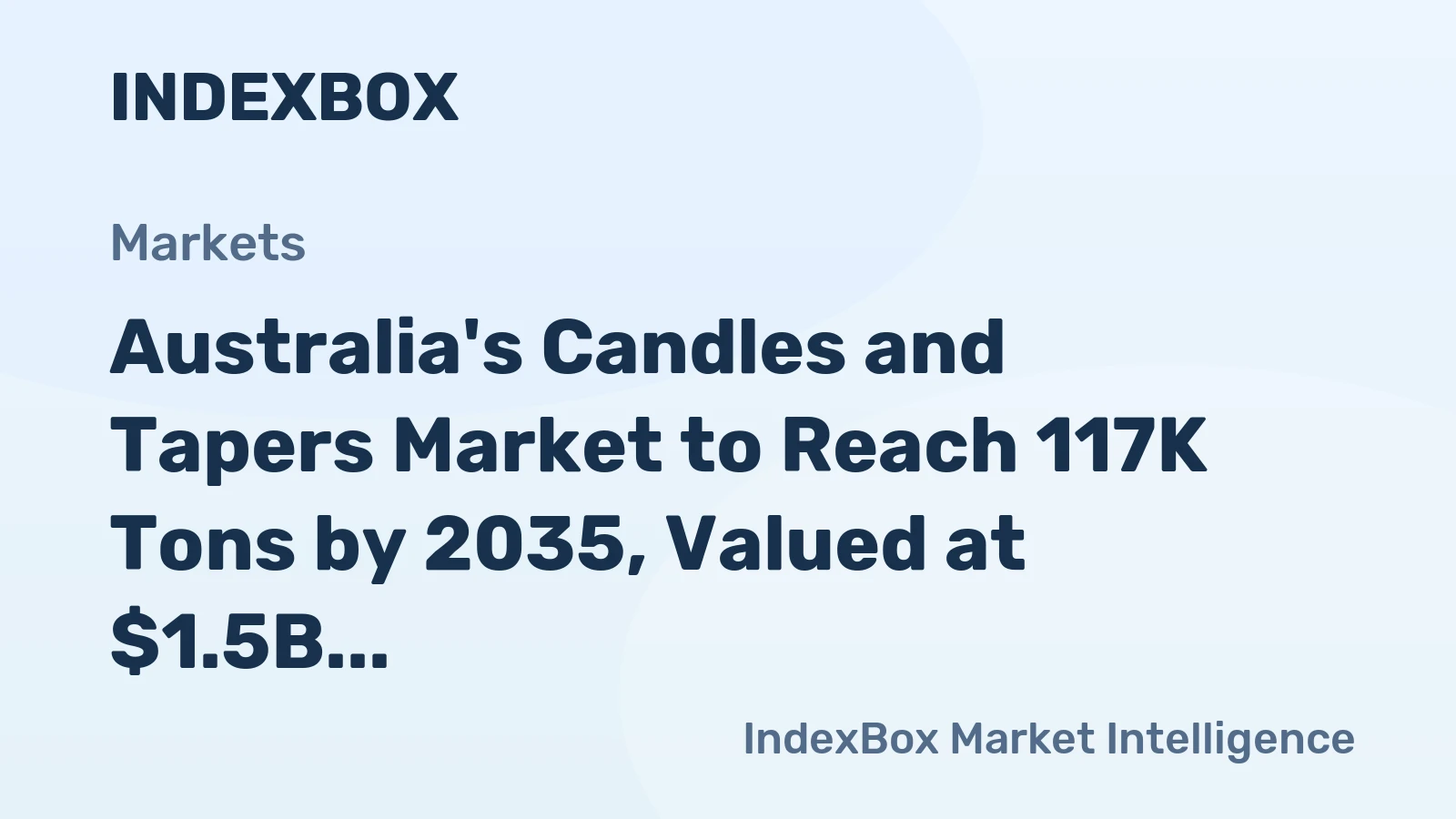 Australia's Candles and Tapers Market to Reach 117K Tons by 2035, Valued at $1.5B