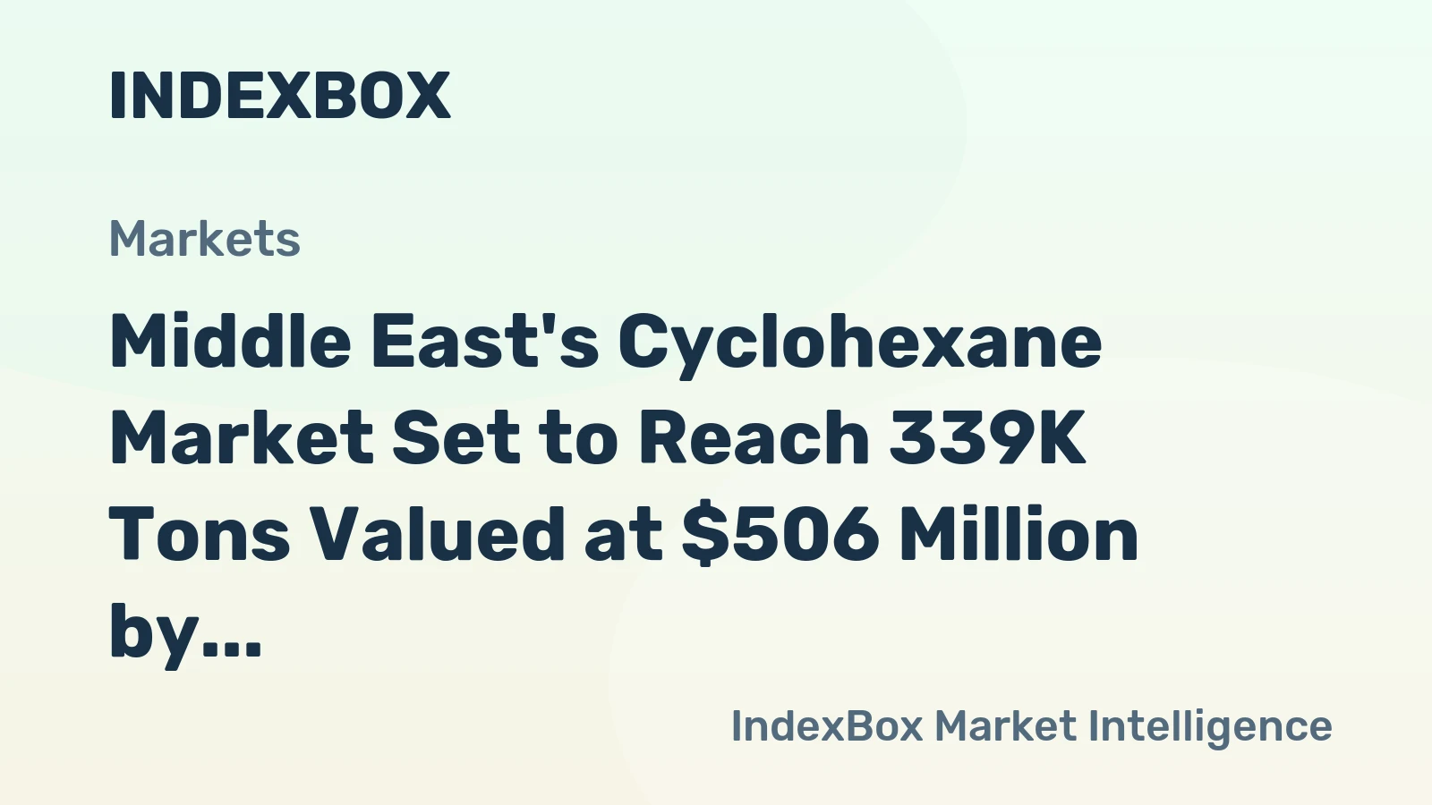 Middle East's Cyclohexane Market Set to Reach 339K Tons Valued at $506 Million by 2035