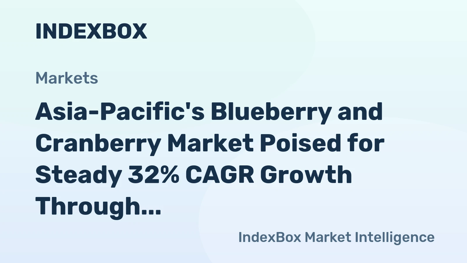 Asia-Pacific's Blueberry and Cranberry Market Poised for Steady 32% CAGR Growth Through 2035