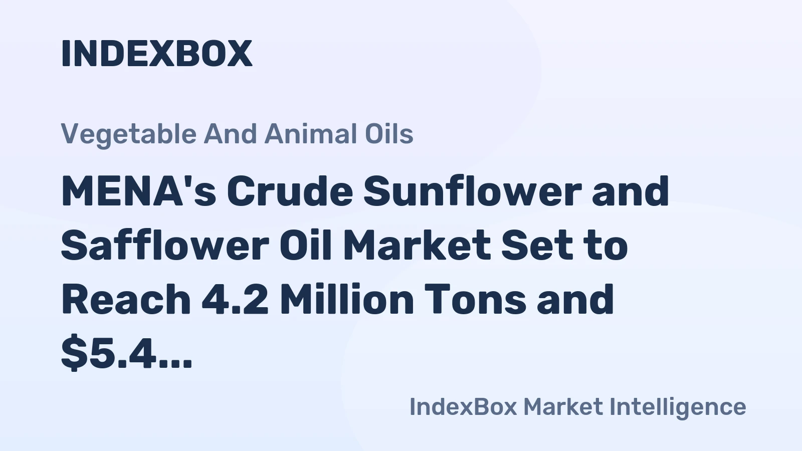 MENA's Crude Sunflower and Safflower Oil Market Set to Reach 4.2 Million Tons and $5.4 Billion by 2035