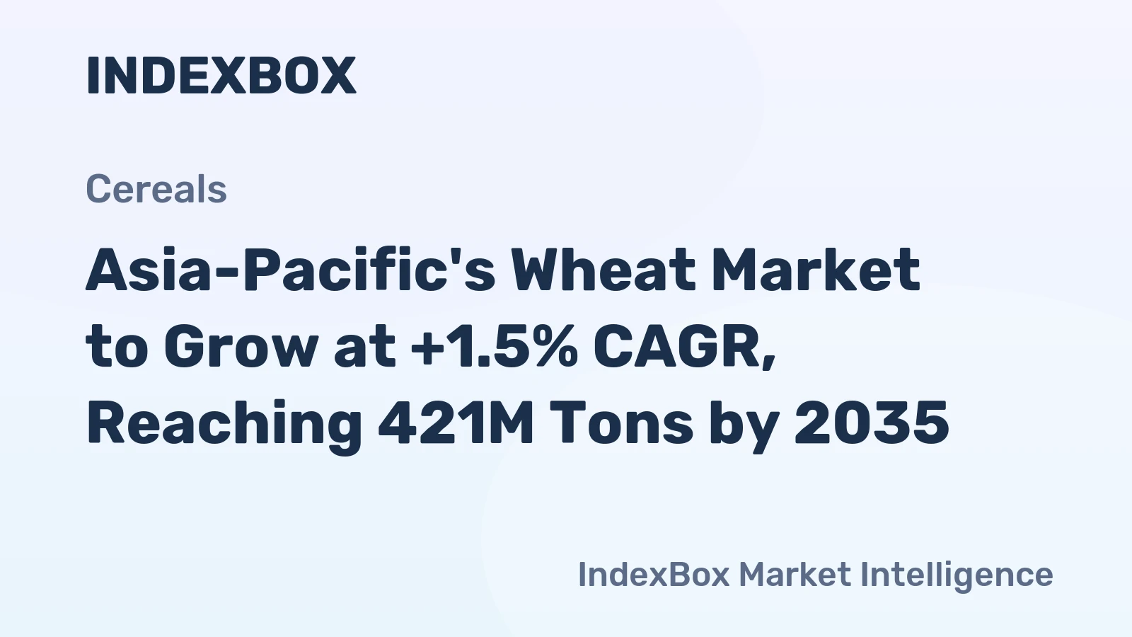 Asia-Pacific's Wheat Market to Grow at +1.5% CAGR, Reaching 421M Tons by 2035