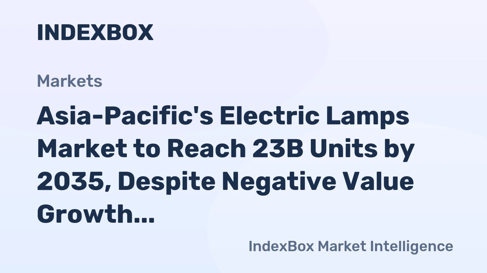 Asia-Pacific's Electric Lamps Market to Reach 23B Units by 2035, Despite Negative Value Growth