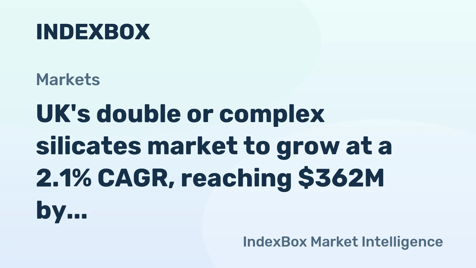 UK's double or complex silicates market to grow at a 2.1% CAGR, reaching $362M by 2035, driven by rising demand.