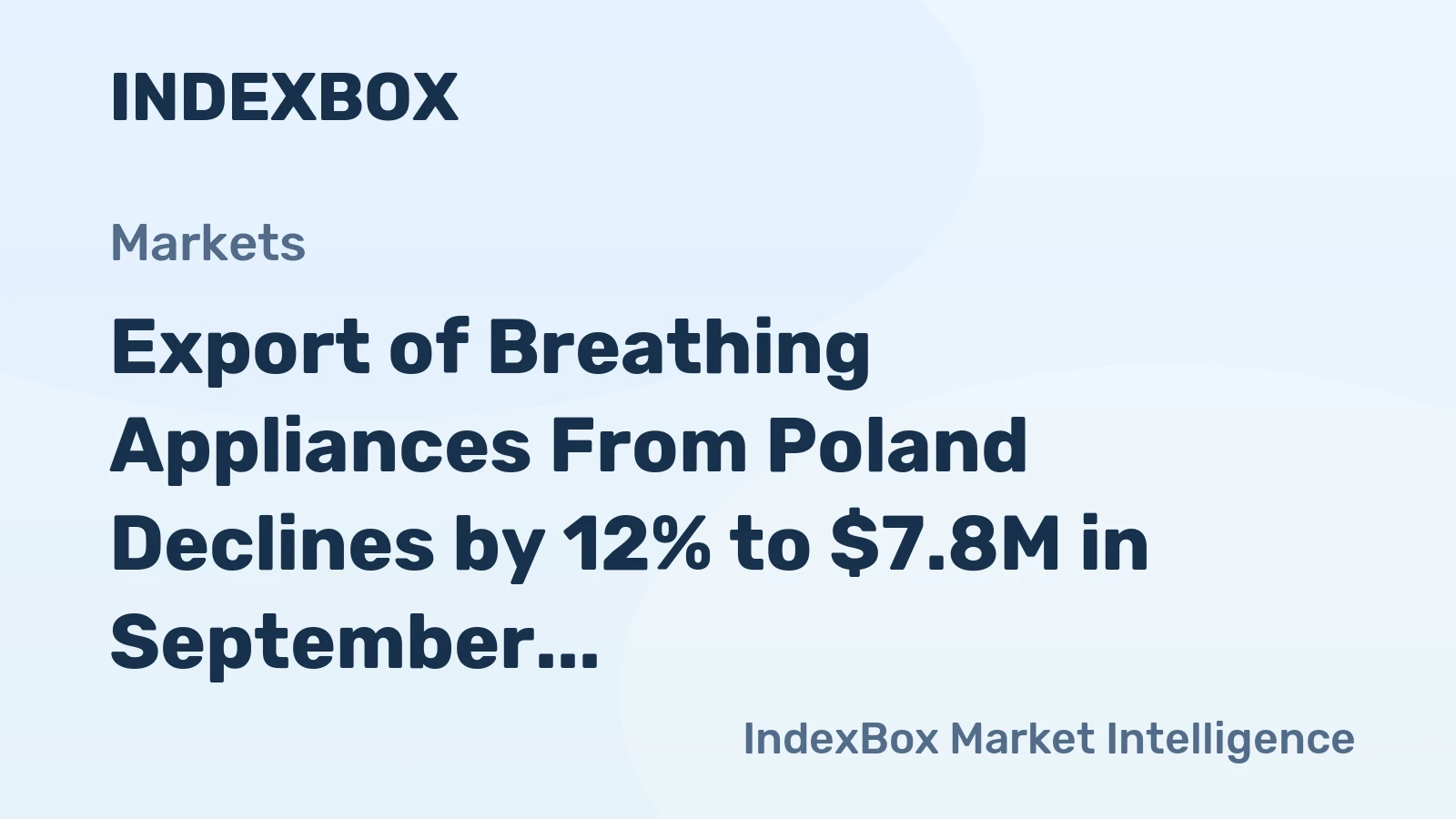 Export of Breathing Appliances From Poland Declines by 12% to $7.8M in September 2023