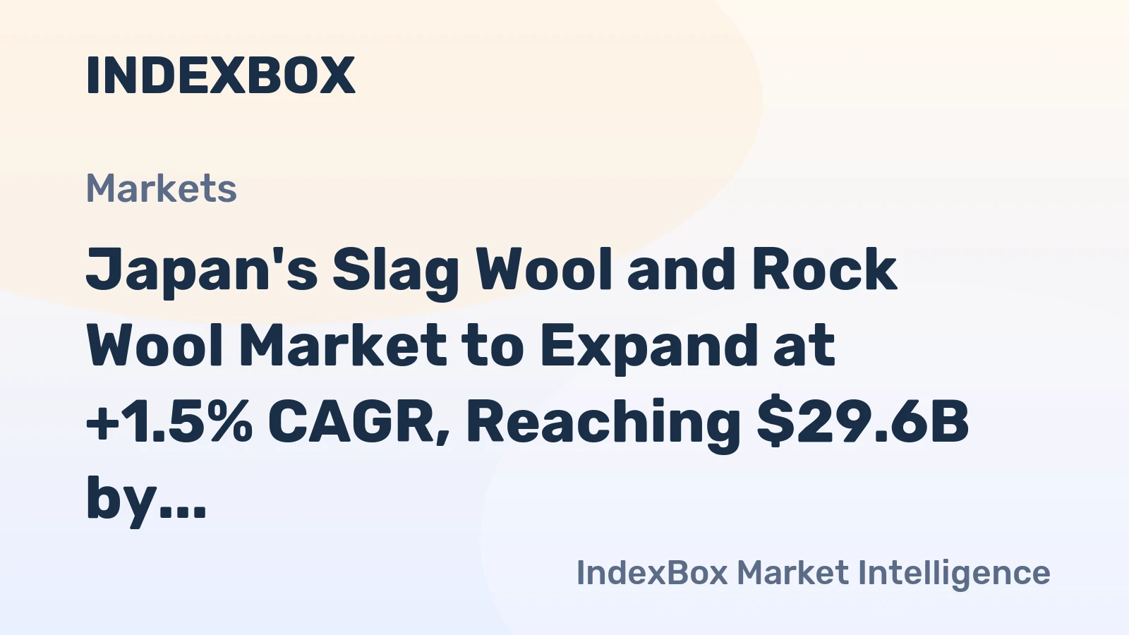 Japan's Slag Wool and Rock Wool Market to Expand at +1.5% CAGR, Reaching $29.6B by 2035