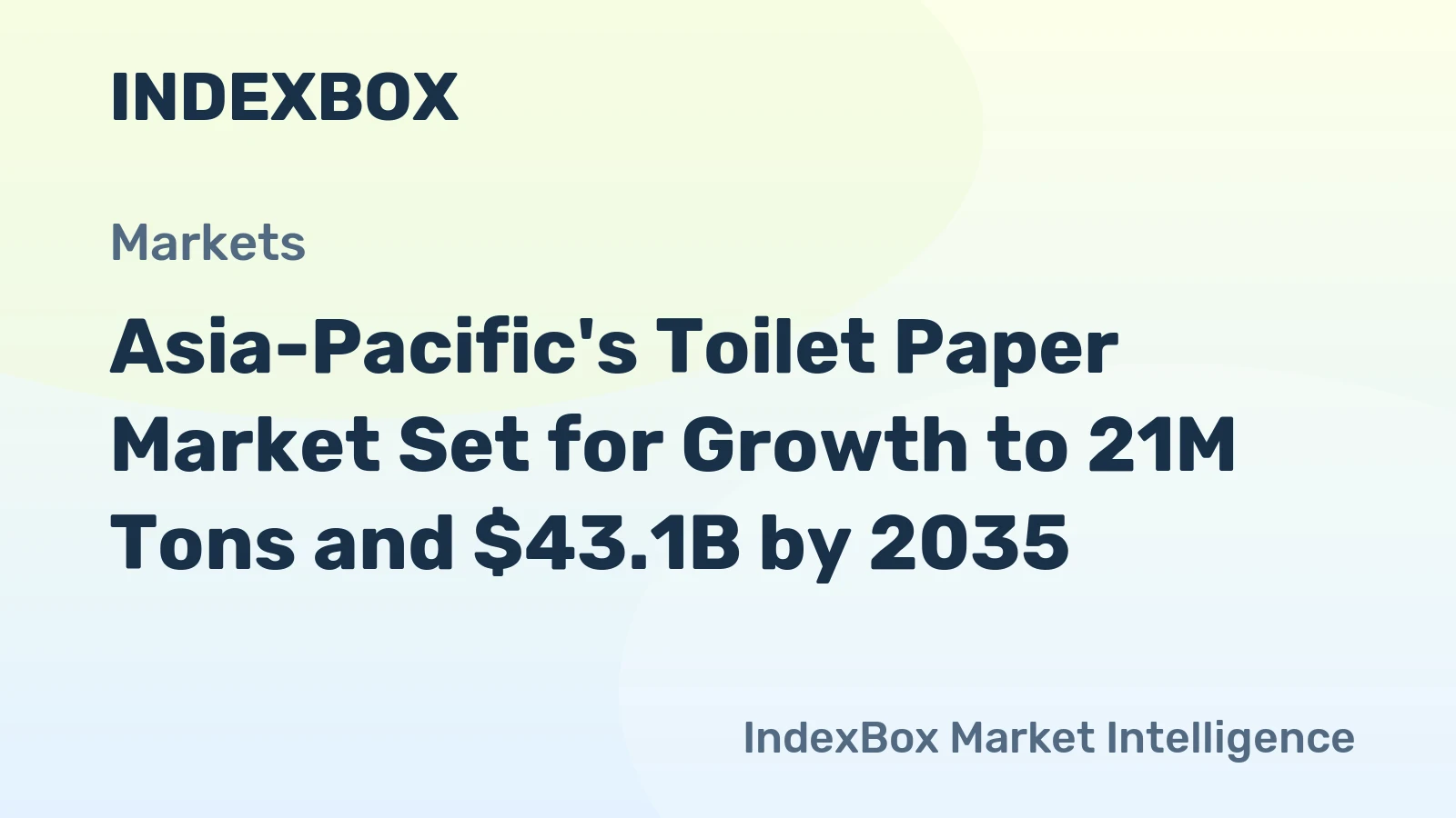 Asia-Pacific's Toilet Paper Market Set for Growth to 21M Tons and $43.1B by 2035