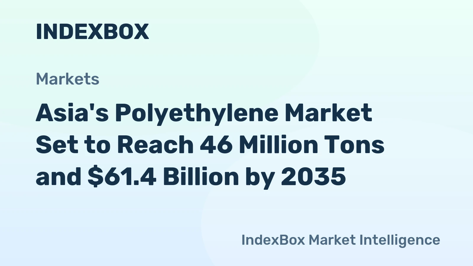 Asia's Polyethylene Market Set to Reach 46 Million Tons and $61.4 Billion by 2035