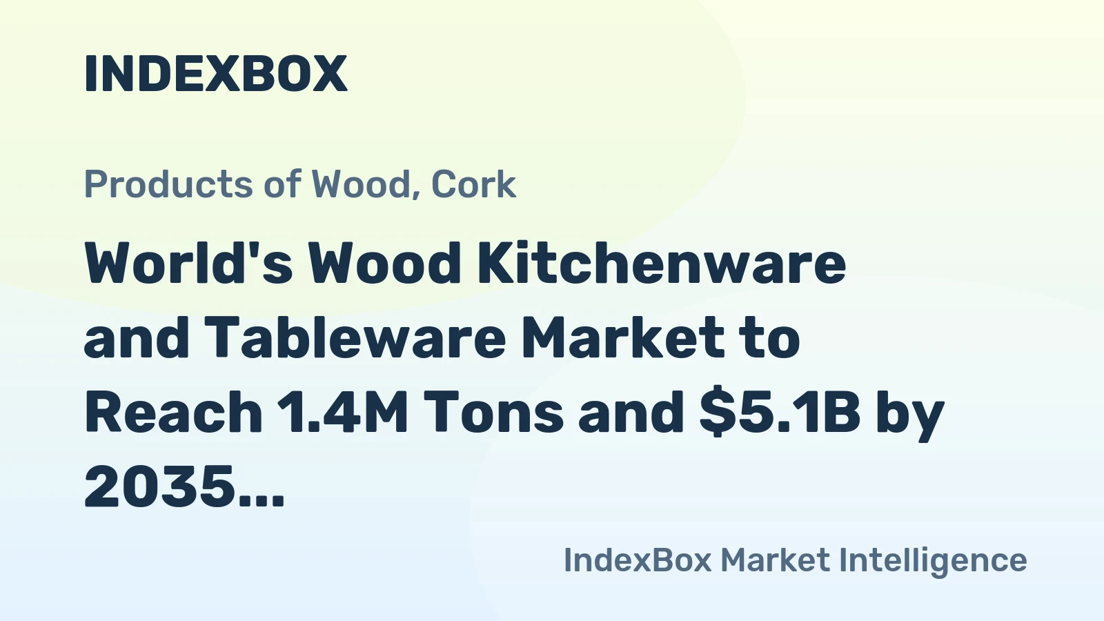 World's Wood Kitchenware and Tableware Market to Reach 1.4M Tons and $5.1B by 2035