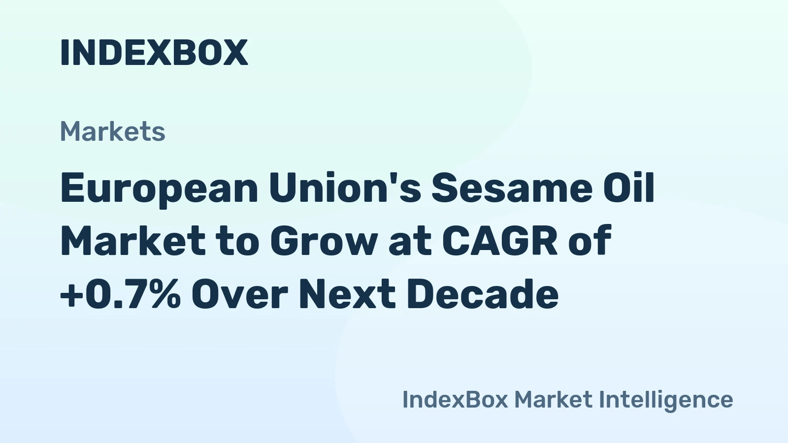 European Union's Sesame Oil Market to Grow at CAGR of +0.7% Over Next Decade