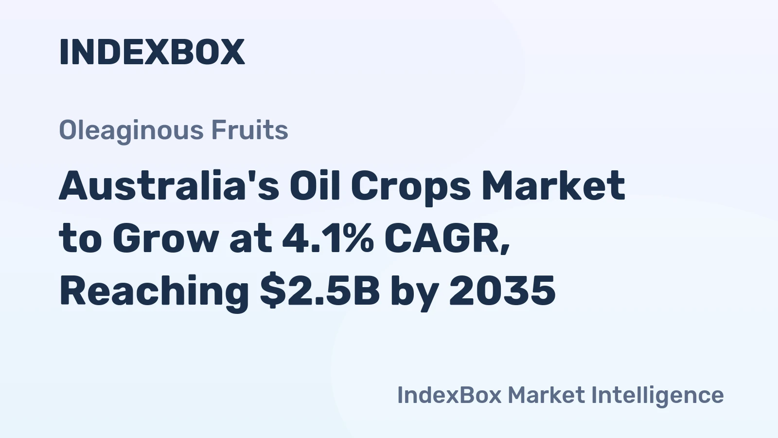 Australia's Oil Crops Market to Grow at 4.1% CAGR, Reaching $2.5B by 2035