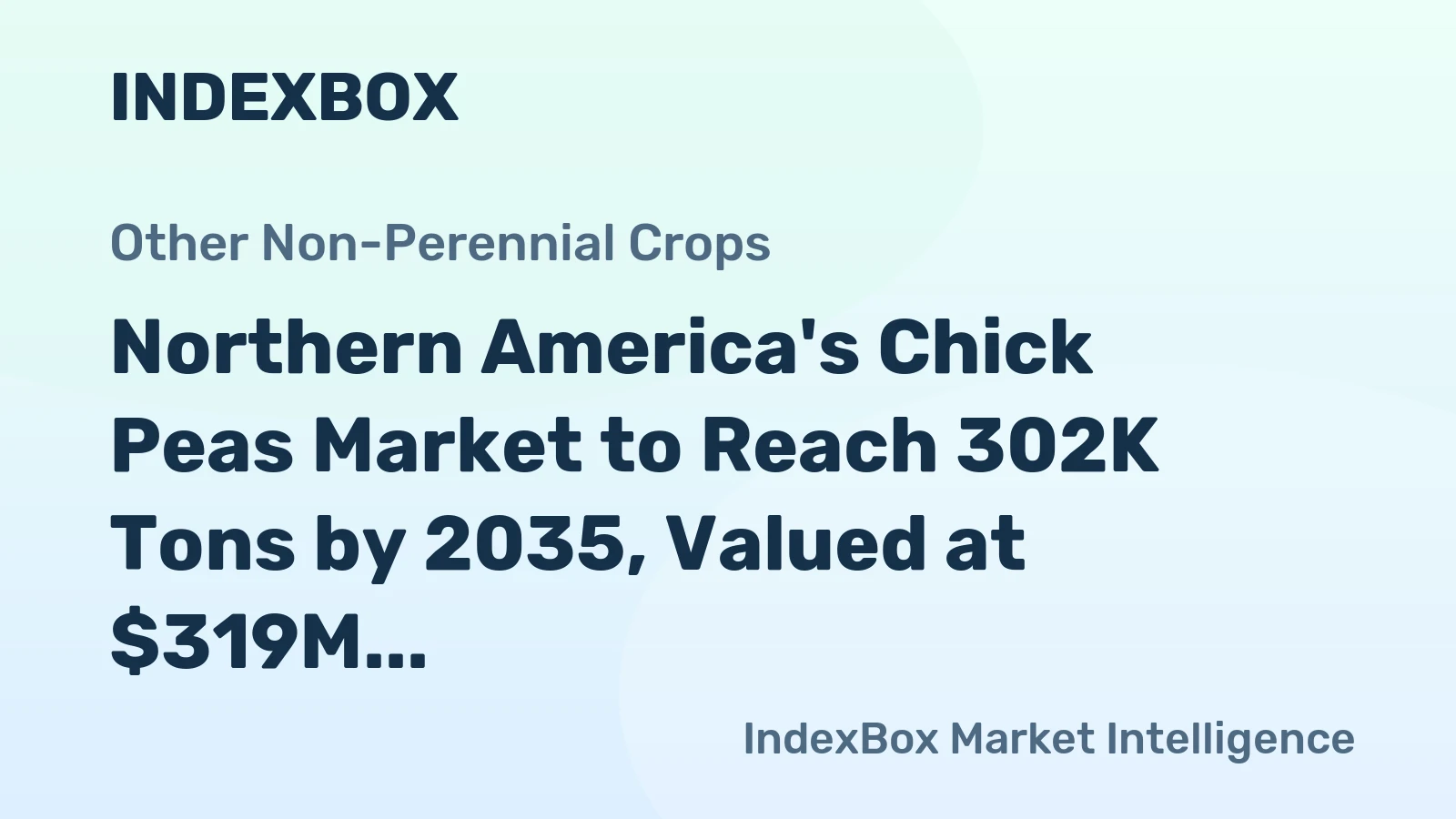 Northern America's Chick Peas Market to Reach 302K Tons by 2035, Valued at $319M