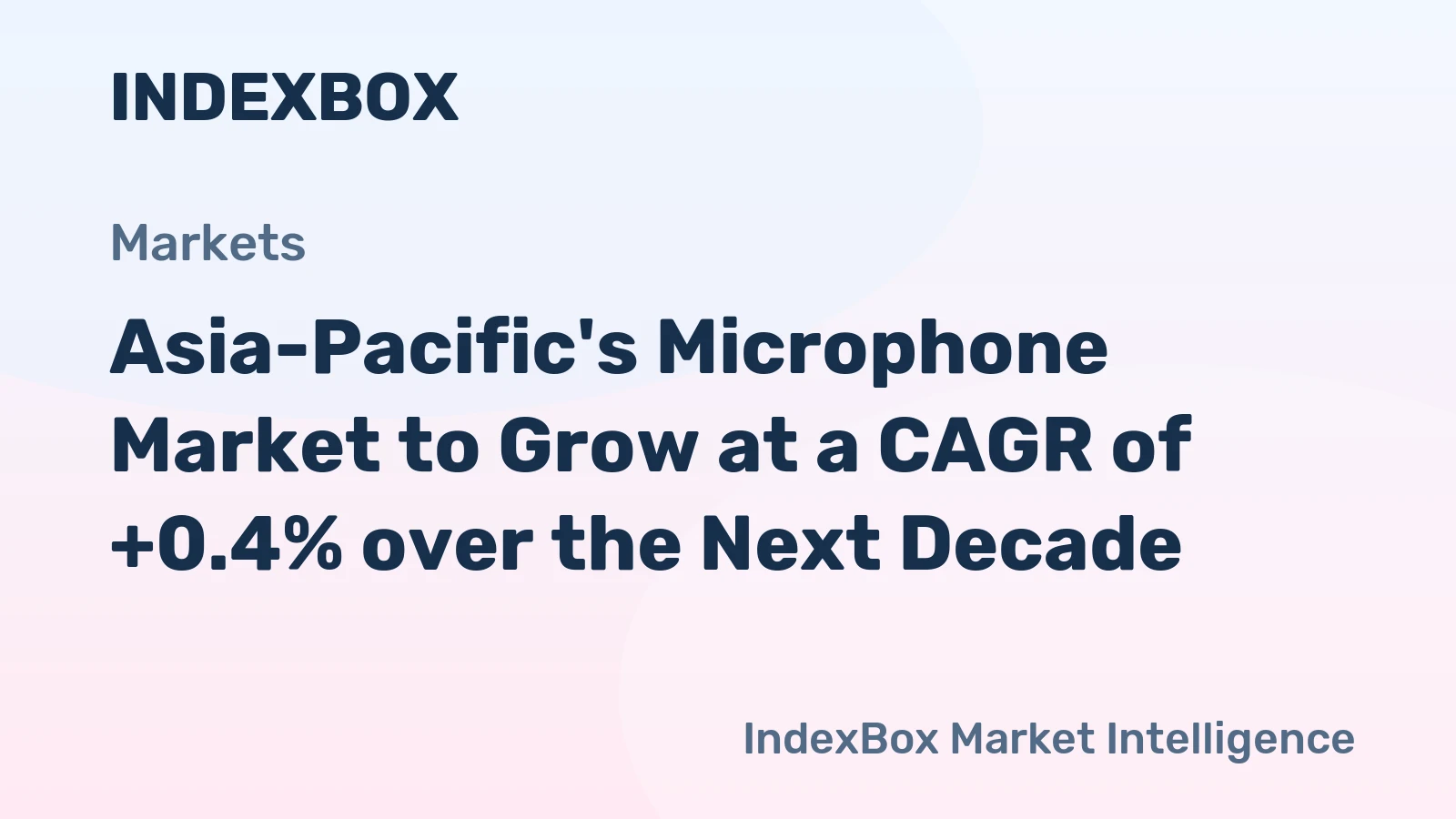 Asia-Pacific's Microphone Market to Grow at a CAGR of +0.4% over the Next Decade