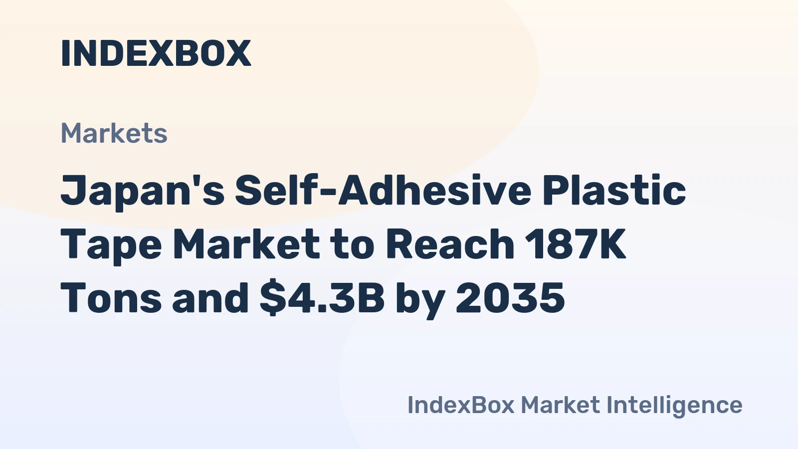 Japan's Self-Adhesive Plastic Tape Market to Reach 187K Tons and $4.3B by 2035