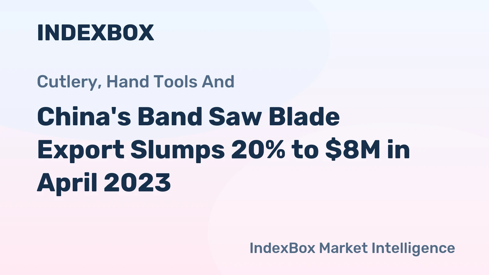 China's Band Saw Blade Export Slumps 20% to $8M in April 2023