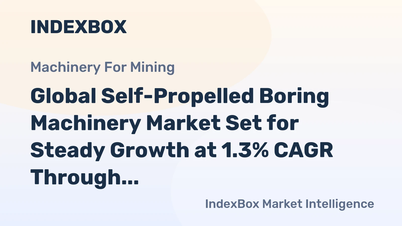 Global Self-Propelled Boring Machinery Market Set for Steady Growth at 1.3% CAGR Through 2035