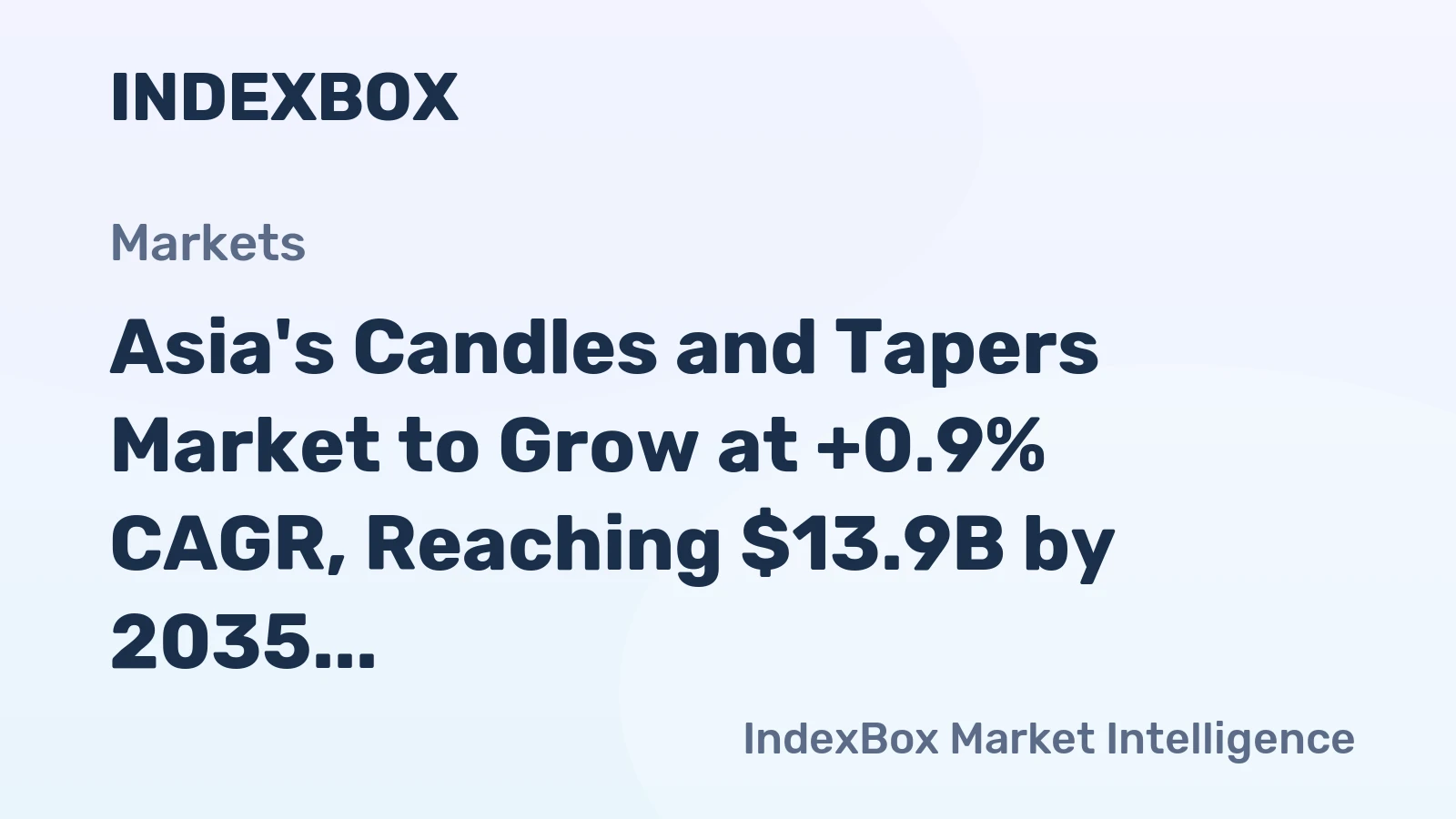 Asia's Candles and Tapers Market to Grow at +0.9% CAGR, Reaching $13.9B by 2035