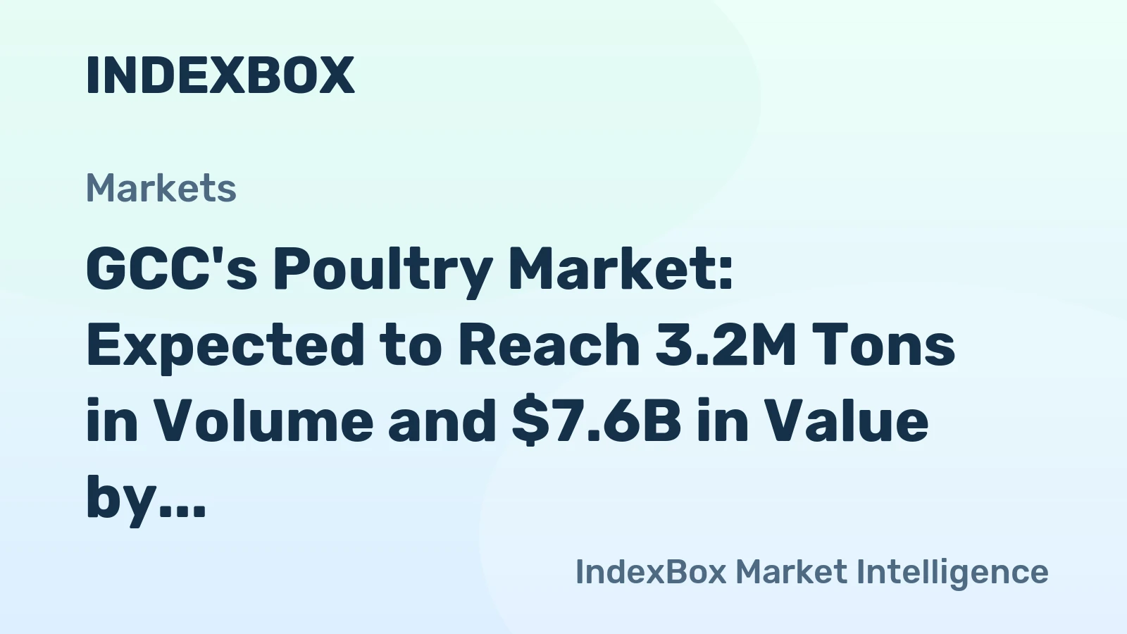 GCC's Poultry Market: Expected to Reach 3.2M Tons in Volume and $7.6B in Value by 2035