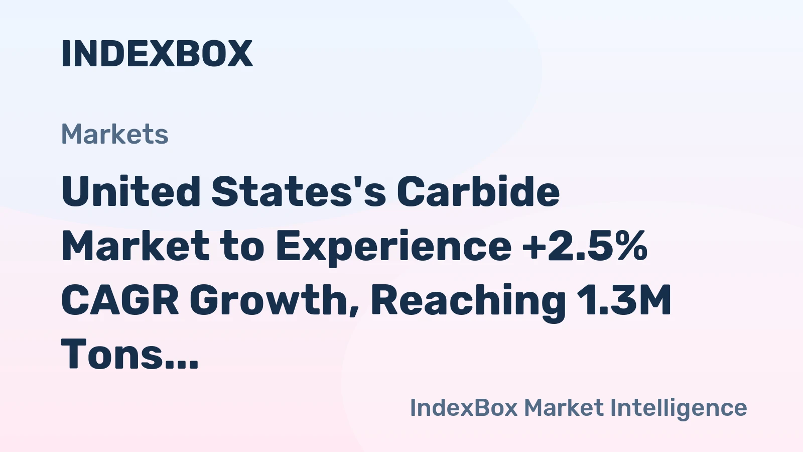 United States's Carbide Market to Experience +2.5% CAGR Growth, Reaching 1.3M Tons by 2035