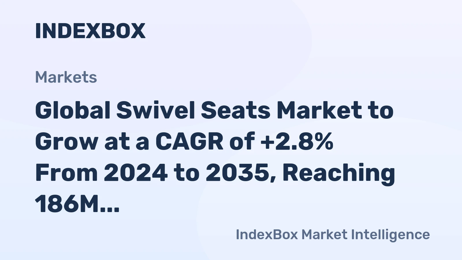 Global Swivel Seats Market to Grow at a CAGR of +2.8% From 2024 to 2035, Reaching 186M Units by 2035