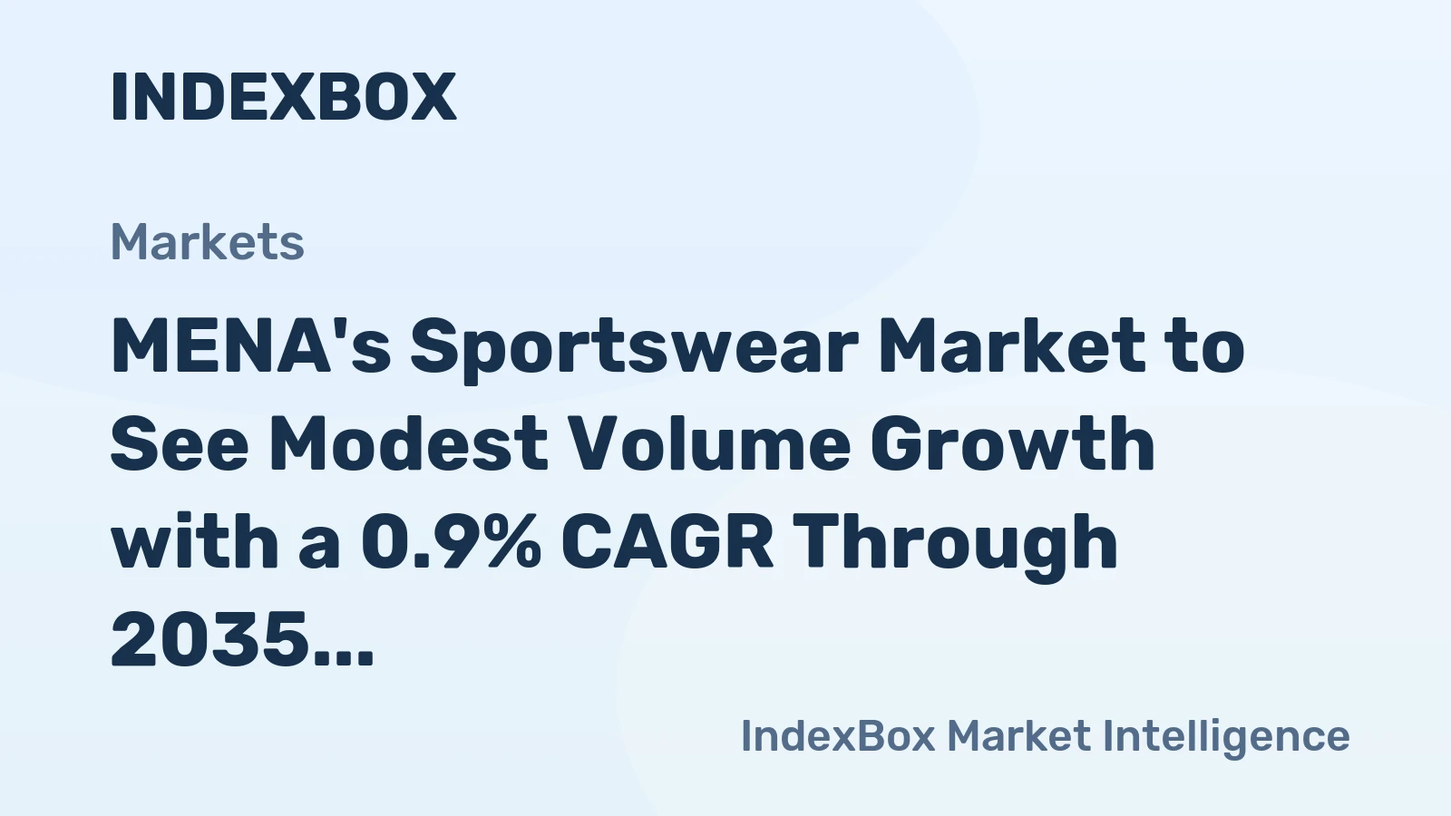 MENA's Sportswear Market to See Modest Volume Growth with a 0.9% CAGR Through 2035