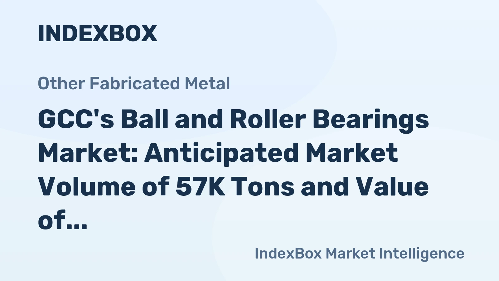 GCC's Ball and Roller Bearings Market: Anticipated Market Volume of 57K Tons and Value of $708M by 2035