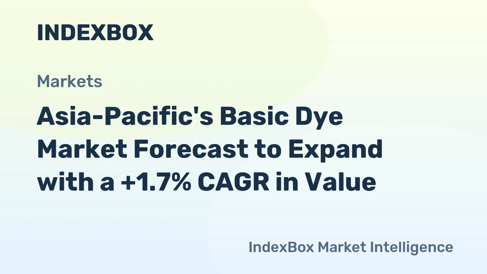 Asia-Pacific's Basic Dye Market Forecast to Expand with a +1.7% CAGR in Value