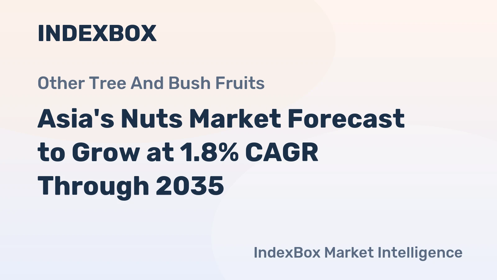 Asia's Nuts Market Forecast to Grow at 1.8% CAGR Through 2035